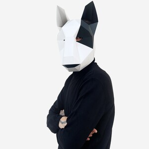 DIY Bull Terrier Mask, 3D Paper Craft Template, Halloween Dog Mask ...