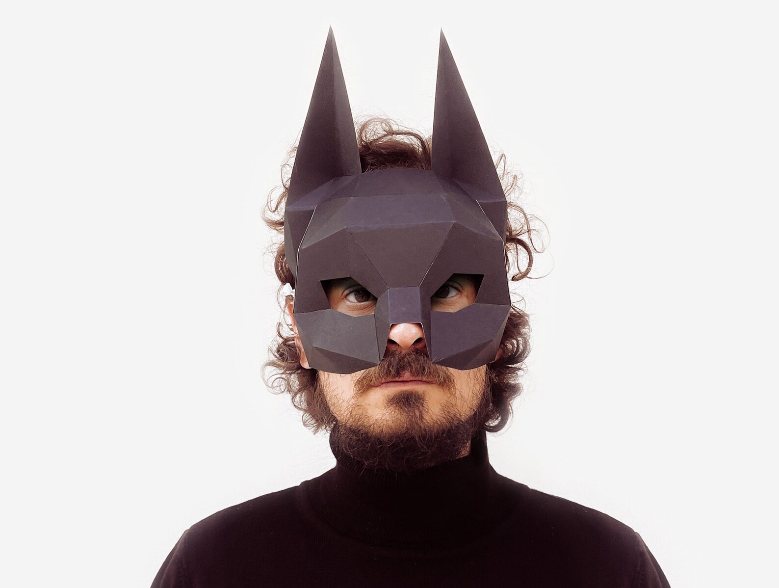 Doberman Dog Half Mask Low Poly Paper Craft Template - Etsy