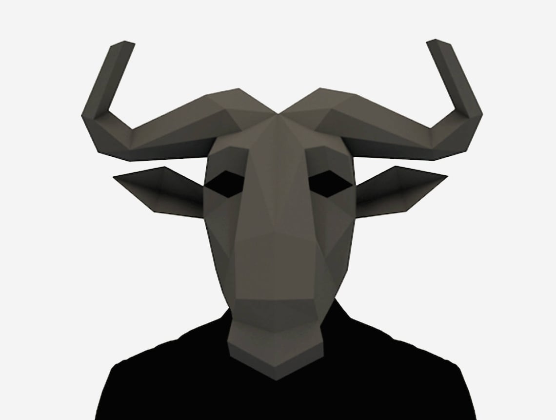 Wildebeest Mask Gnu Mask DIY Printable Animal Mask Instant | Etsy