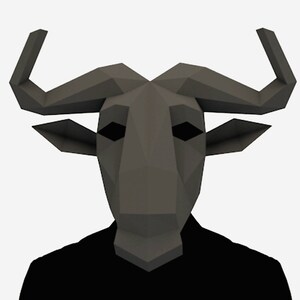 Wildebeest Mask, Gnu Mask, DIY Printable Animal Mask, Instant Pdf ...
