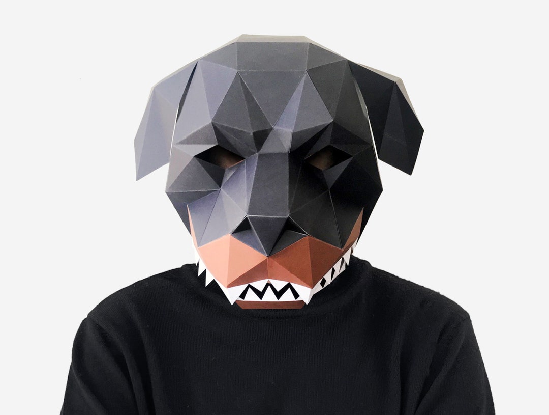 DIY Rottweiler Dog Paper Mask, Paper Craft Template, Dog Mask, DIY ...