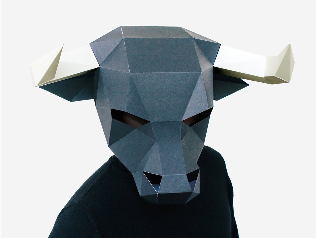Bull Mask, New Year's Eve Mask, DIY Printable Animal Head, Instant Pdf ...