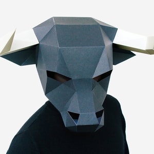 Bull Mask, New Year's Eve Mask, DIY Printable Animal Head, Instant Pdf ...