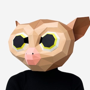 Tarsier Mask, Tarsier Paper Craft Template, DIY Printable Animal Mask ...