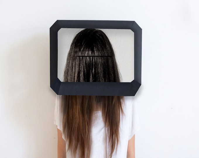 DIY TV Monitor Mask TV Head 3D Paper Craft Template - Etsy