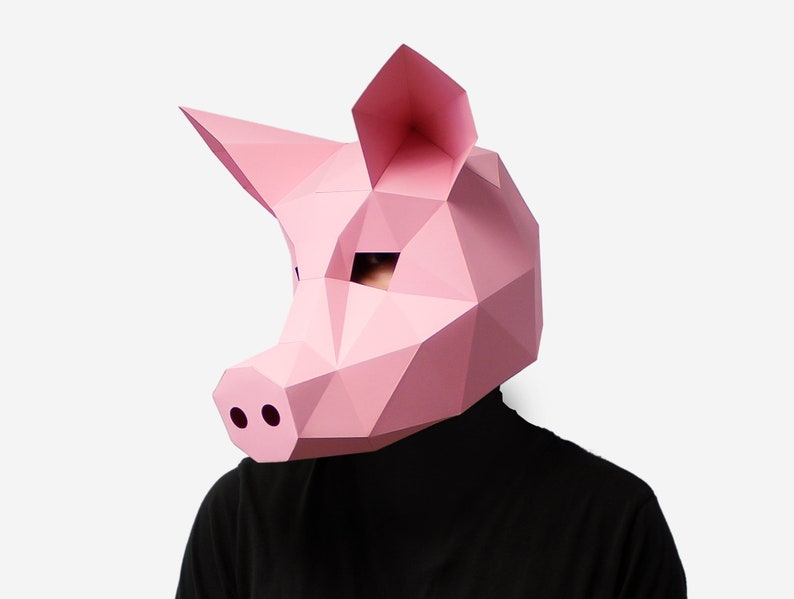 Pig Mask Pig Paper Craft Template DIY Printable Animal Mask | Etsy UK