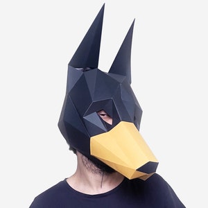 Dog Mask, Doberman, DIY Printable Animal Mask, Instant Pdf Download, 3D ...
