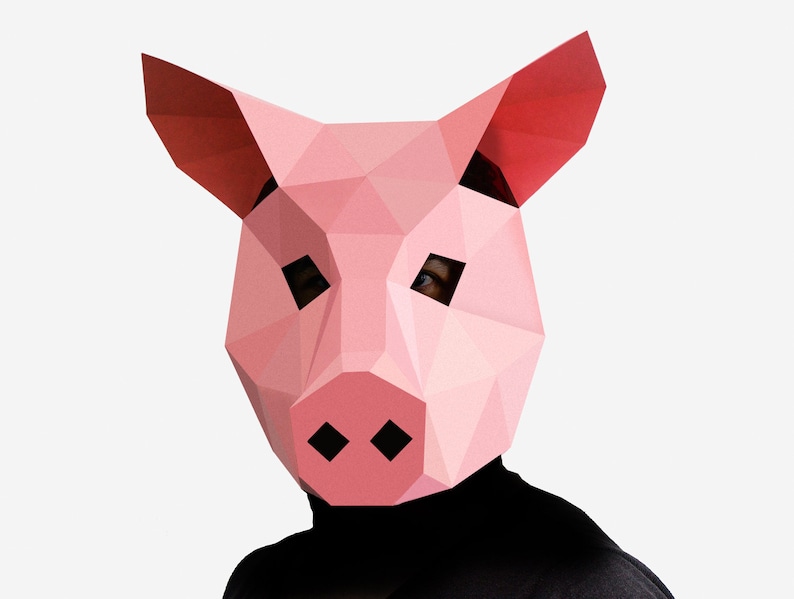 Pig Mask Pig Paper Craft Template DIY Printable Animal Mask - Etsy UK