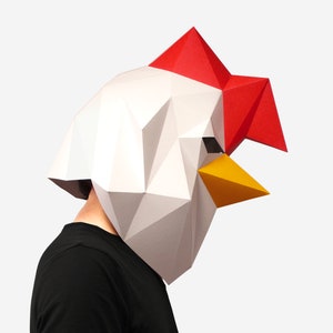 Rooster Mask, Paper Craft Template, DIY Printable Animal Mask, Instant ...