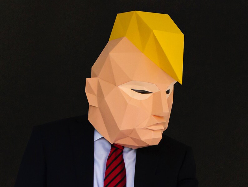 Donald Trump Mask Politician Mask With Mohawk 3D Paper Craft - Etsy