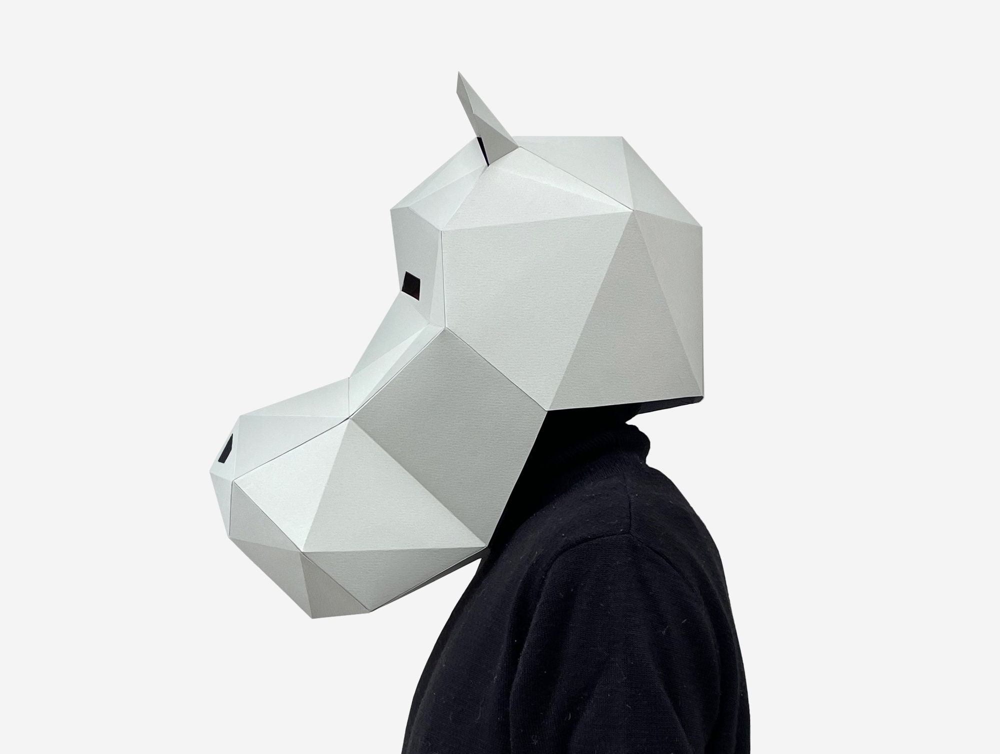 Hippopotamus Mask, Paper Craft Template, DIY Printable Hippo Animal ...