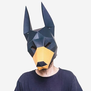 Dog Mask, Doberman, DIY Printable Animal Mask, Instant Pdf Download, 3D ...
