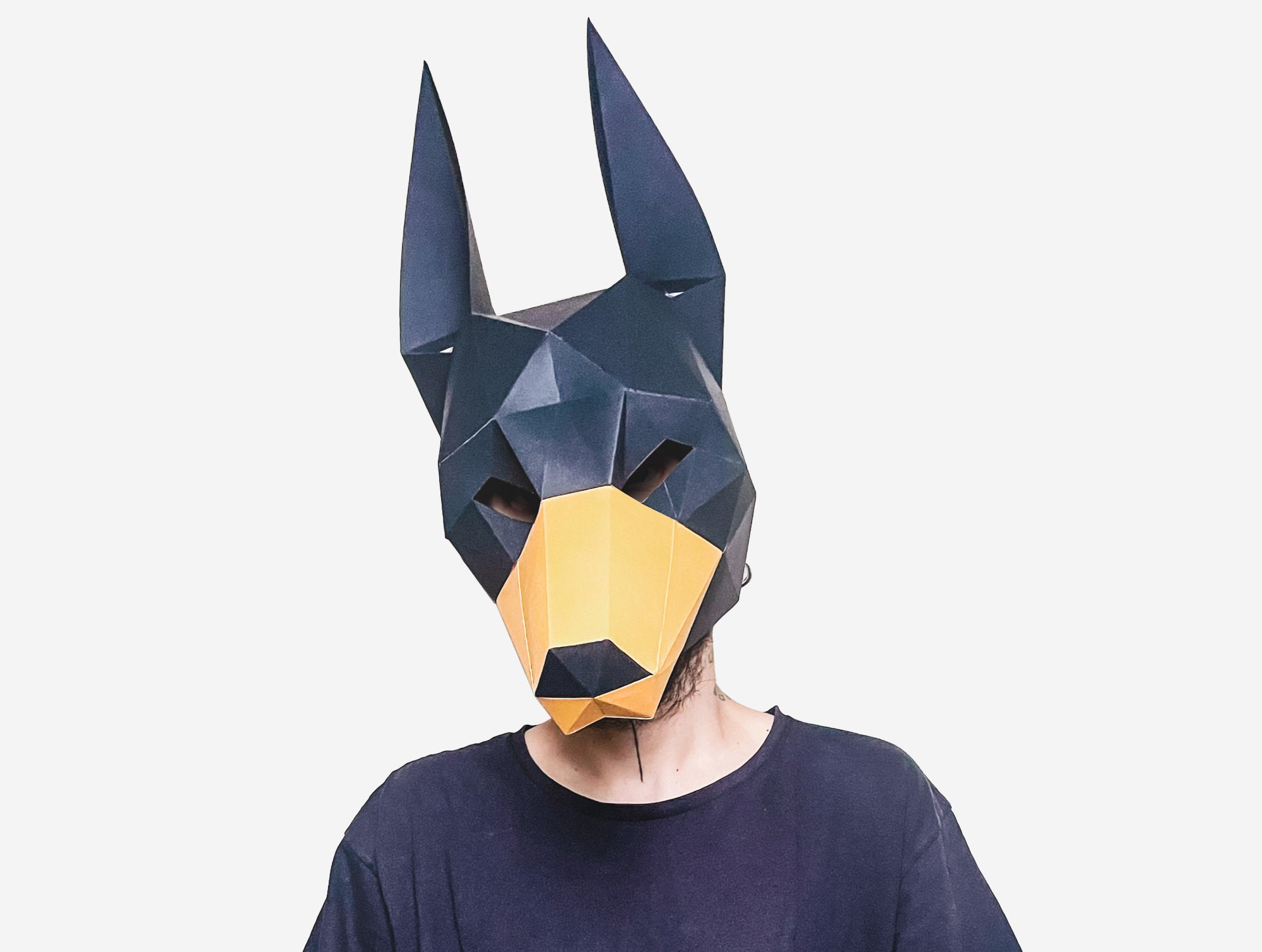 DIY Doberman Mask, Printable Low Poly Papercraft (PDF Download) - Etsy