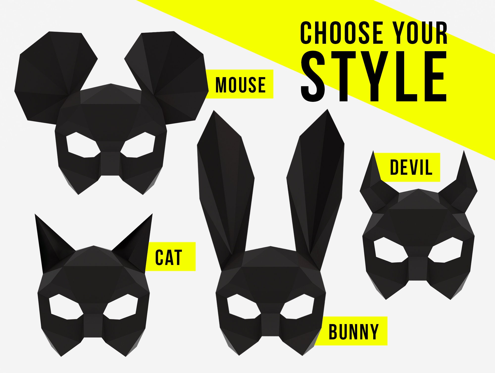 Cat Half Mask Halloween Mask Black Cat Mask DIY Printable - Etsy