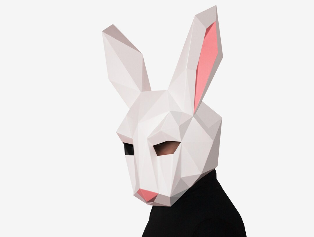 DIY Rabbit Mask, Bunny Mask, Paper Craft Template, Printable Mask ...