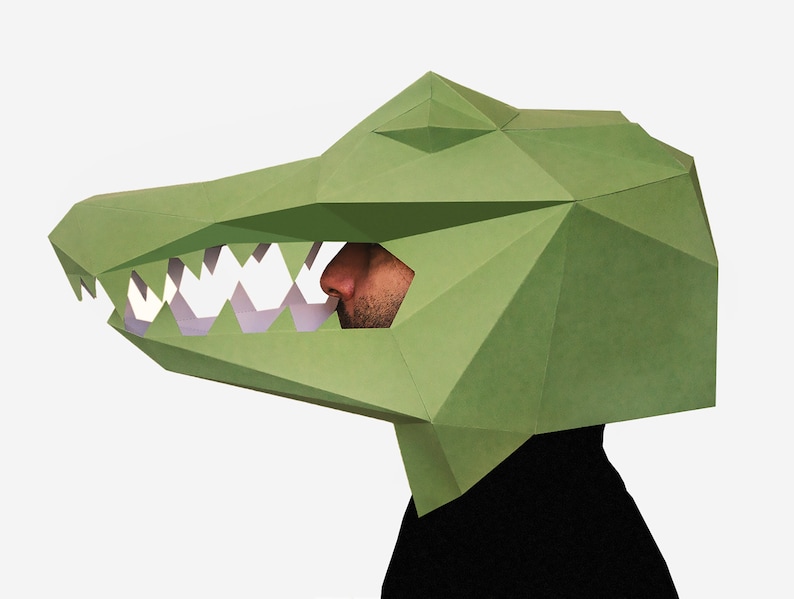 DIY Alligator Mask Crocodile Mask Template Paper Craft - Etsy