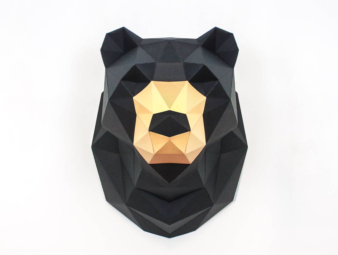 Bear Papercraft 3D Paper Craft Bear Sculpture DIY 3D - Etsy