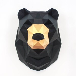 Bear Papercraft, 3D Paper Craft, Bear Sculpture, DIY 3D Wallart, Low ...