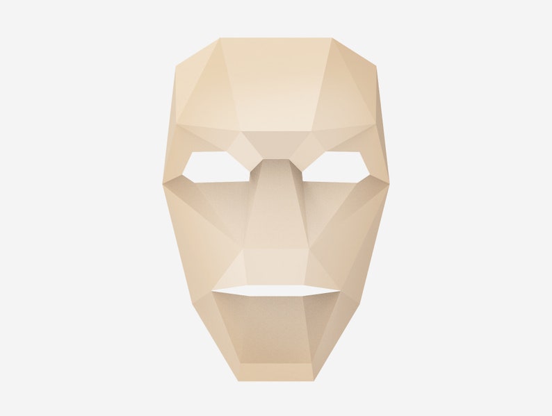 Low Poly Snake Face Mask, Paper Craft Template (PDF Download) - Etsy