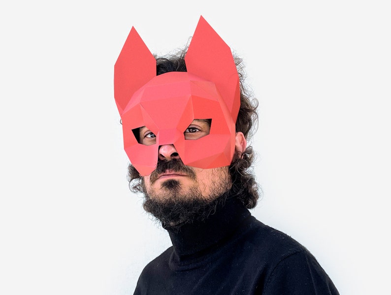 Low Poly Fox Mask, DIY Paper Craft Template (PDF Download) - Etsy