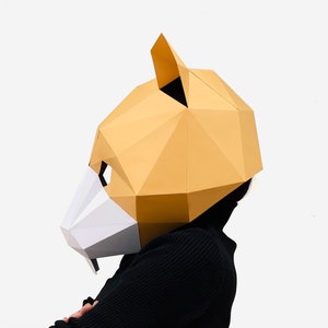 Low Poly Hamster Mask, DIY Paper Craft, Printable Template (instant PDF ...