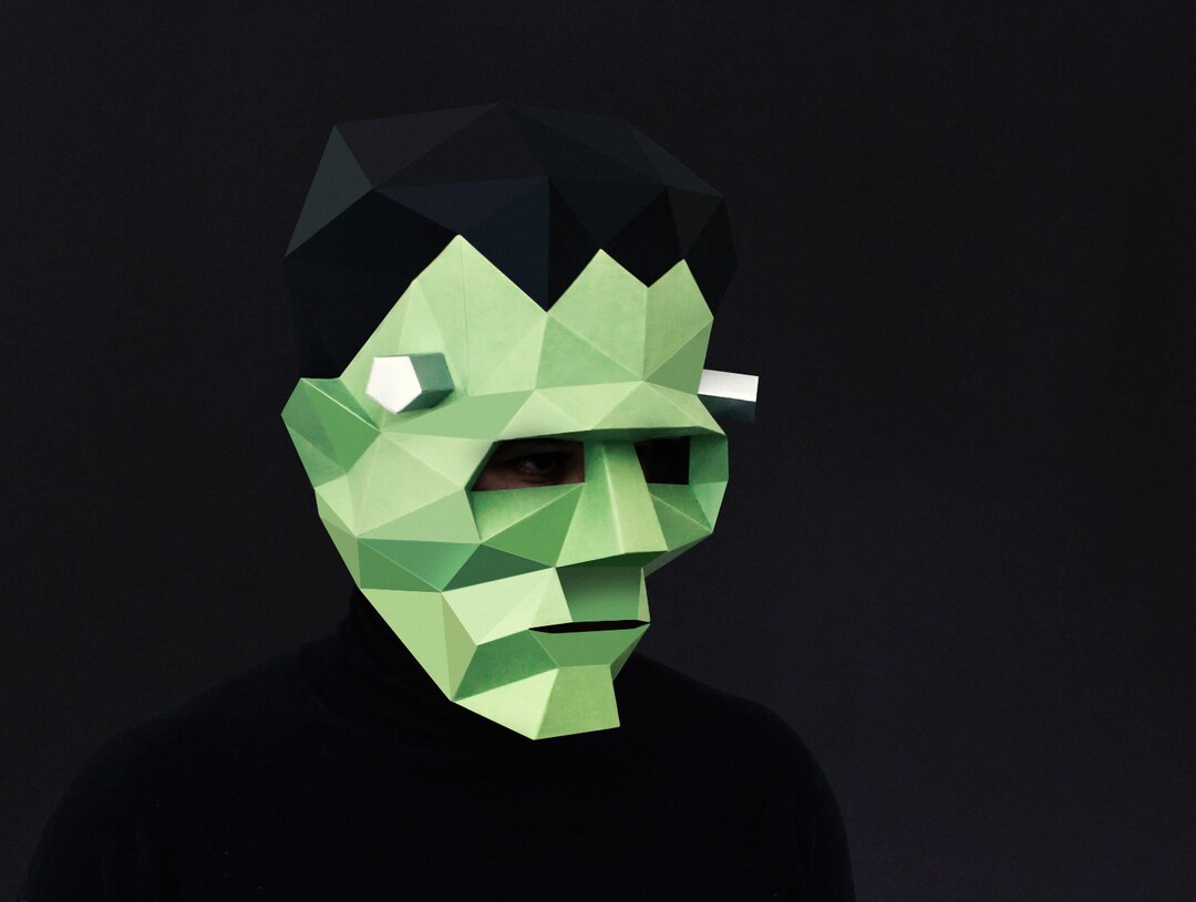 DIY Frankenstein mask, Halloween Mask, Paper Craft Template, Printable ...