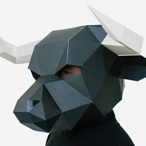 Bull Mask, New Year's Eve Mask, DIY Printable Animal Head, Instant Pdf ...