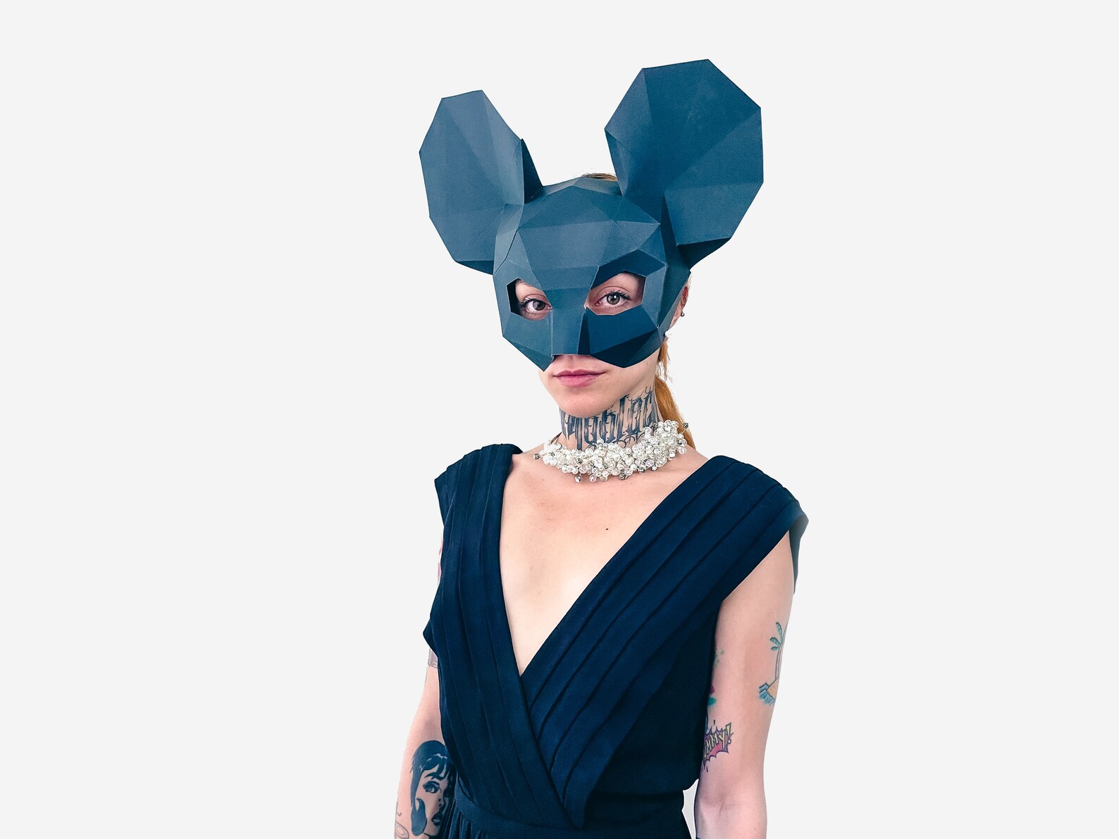 Mouse Half Mask Halloween Mask Black Mouse Mask DIY - Etsy