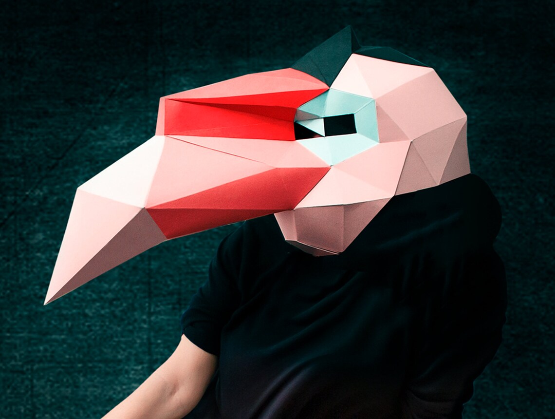 DIY Tropical Bird Mask Printable Hornbill Mask 3D Paper | Etsy