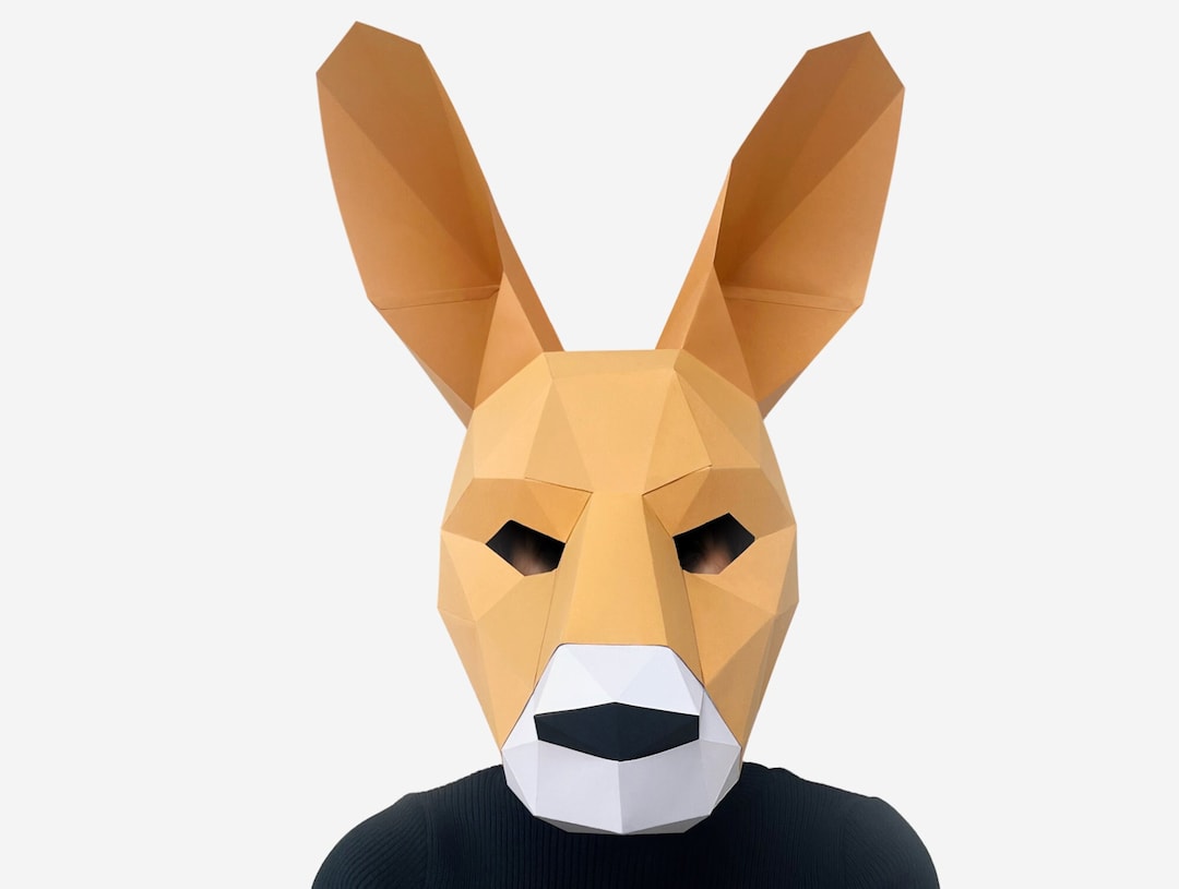 Kangaroo Mask, Paper Craft Template, DIY Printable Animal Mask, Instant ...