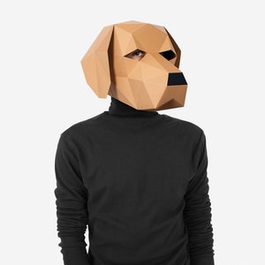 Labrador Mask, Dog Paper Craft Template, DIY Printable Animal Mask ...