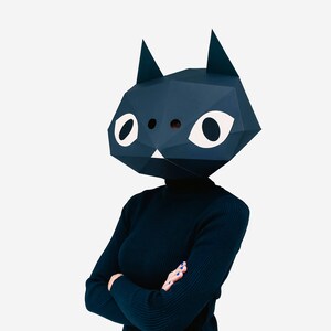 Cute Kitten Mask, Big Eyed Cat, Animal Mask, 3D Paper Craft Template ...
