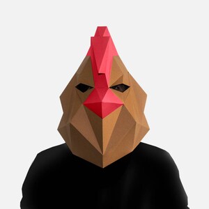 Rooster Mask, Paper Craft Template, DIY Printable Animal Mask, Instant ...