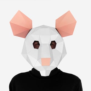 Mouse Mask, Rat Paper Craft Template, DIY Printable Animal Mask ...
