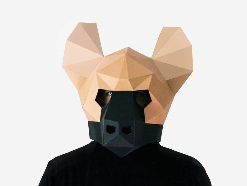 Hyena Mask Hyena Paper Craft Template DIY Printable Animal | Etsy