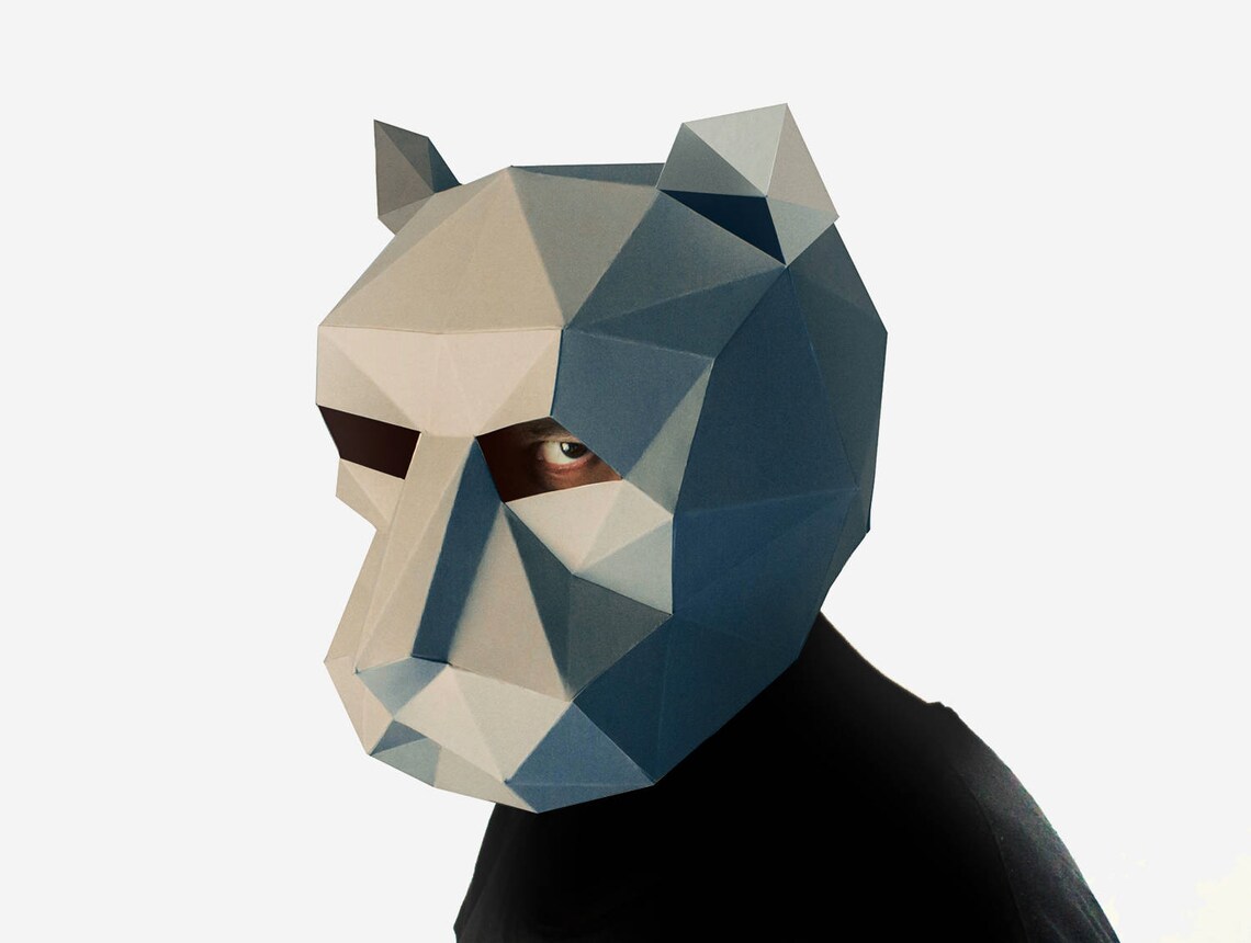 DIY Puma Mask Cougar Mask 3D Paper Craft Template Halloween - Etsy