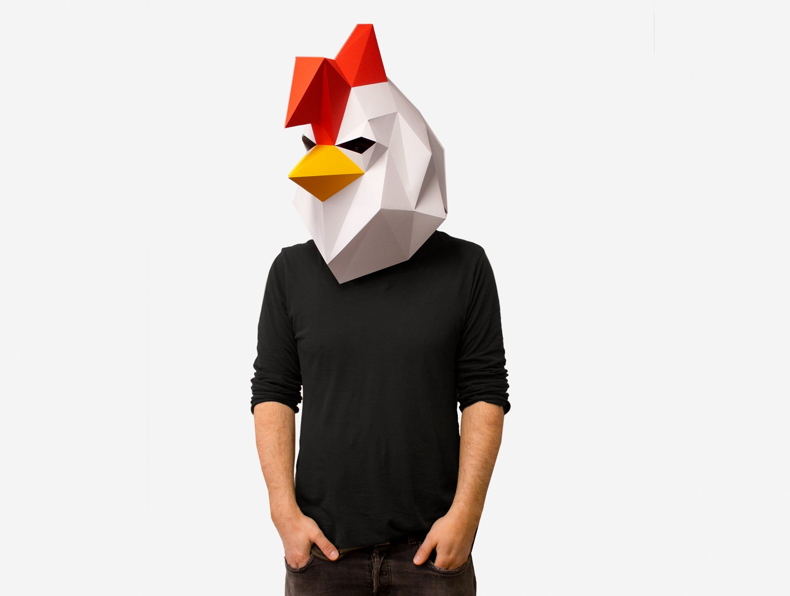 Rooster Mask Paper Craft Template DIY Printable Animal Mask - Etsy