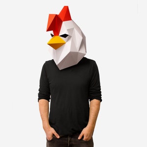 Rooster Mask, Paper Craft Template, DIY Printable Animal Mask, Instant ...
