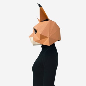 Lynx Paper Mask DIY Template – Low Poly Animal Costume Pattern (PDF ...