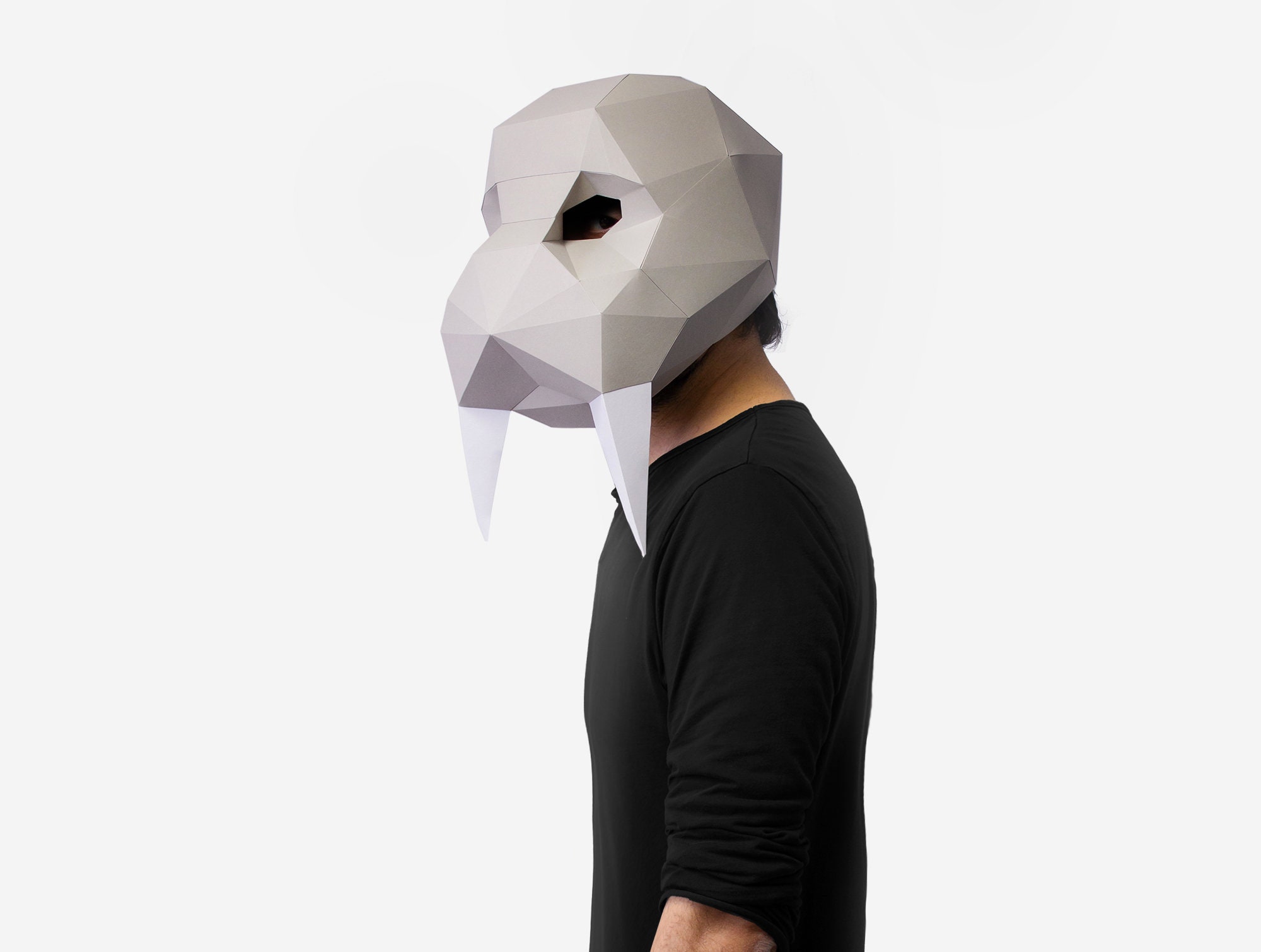 DIY Walrus Mask 3D Paper Craft Template Halloween Mask - Etsy