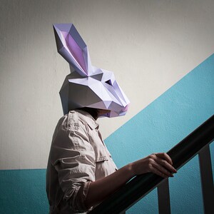 DIY Rabbit Mask, Bunny Mask, Paper Craft Template, Printable Mask ...