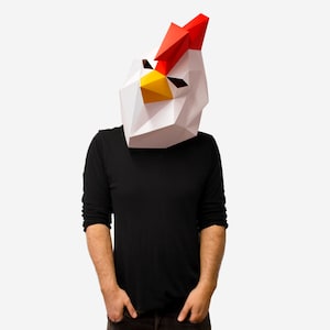 Rooster Mask, Paper Craft Template, DIY Printable Animal Mask, Instant ...