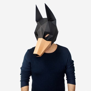 Dog Mask, Doberman, DIY Printable Animal Mask, Instant Pdf Download, 3D ...