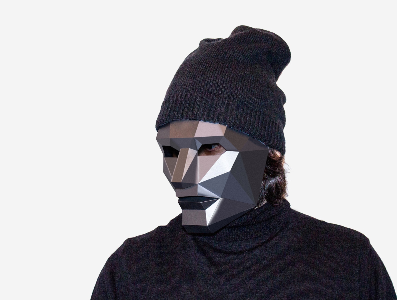 DIY Human Face Mask Low Poly Paper Craft Template Printable | Etsy