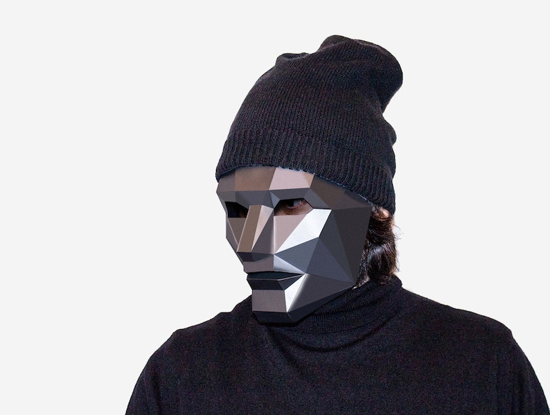 DIY Human Face Mask Low Poly Paper Craft Template Printable | Etsy Canada