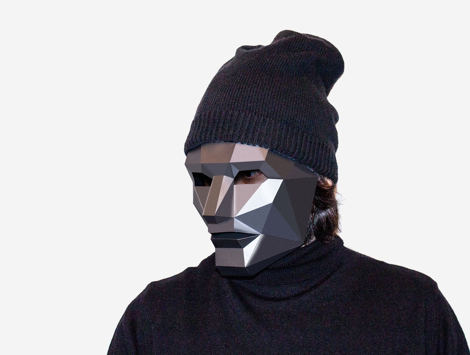 DIY Human Face Mask Low Poly Paper Craft Template Printable - Etsy