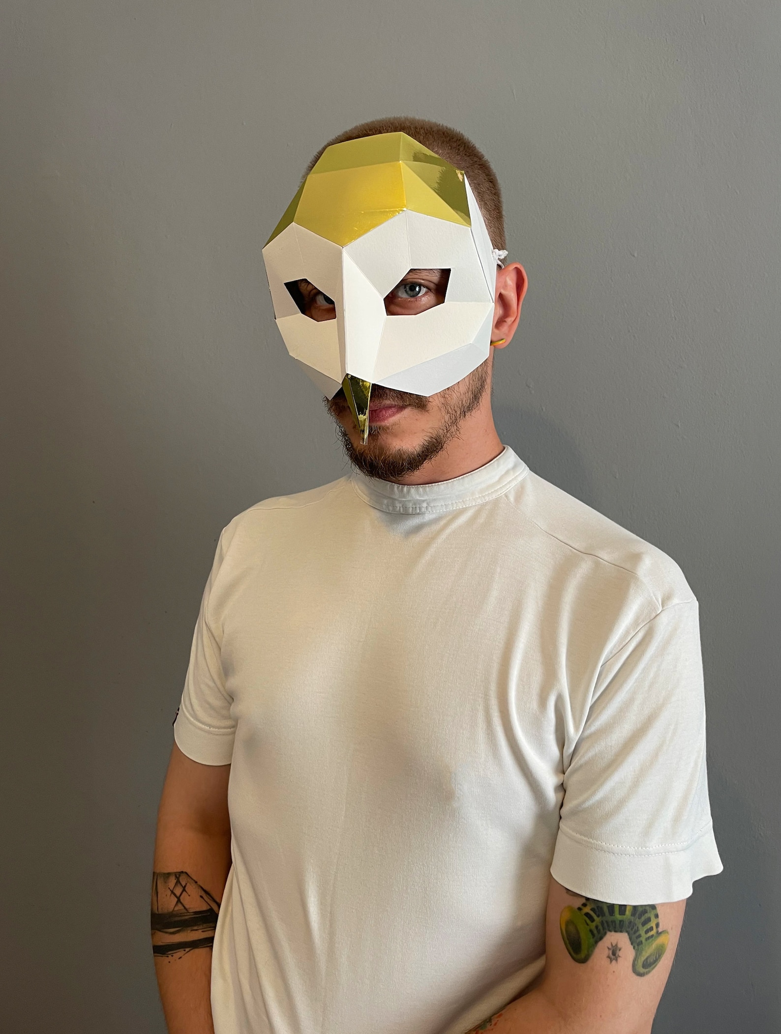 Owl Half Mask Low Poly Paper Craft Template Printable Owl - Etsy