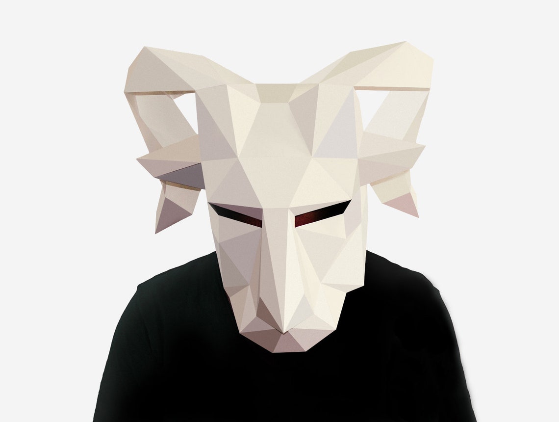 DIY Goat Mask, Low Poly Paper Craft Template (PDF Download) - Etsy