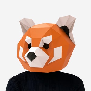 Red Panda Mask, Panda Paper Craft Template, DIY Printable Animal Mask ...