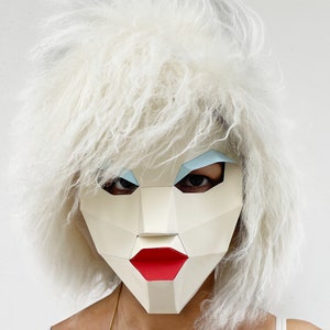 Doll Half Mask, Facemask, Masking, Paper Craft Template, Printable Face ...